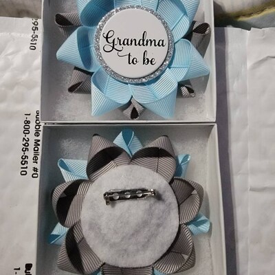 Boy Baby Shower Decorations, Blue Baby Shower Pins, Grandma to Be Gift ...
