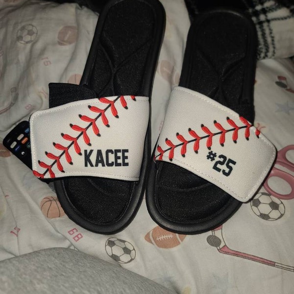 Custom Baseball Slides Flip Flops Sandals - Custom Baseball Sandals ...