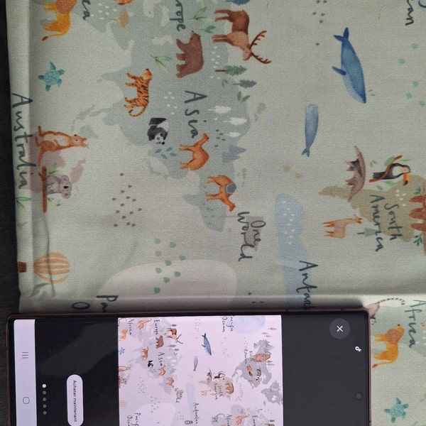 World Map Fabric, Children's Fabrics, Cotton Fabric, 100% Organic ...