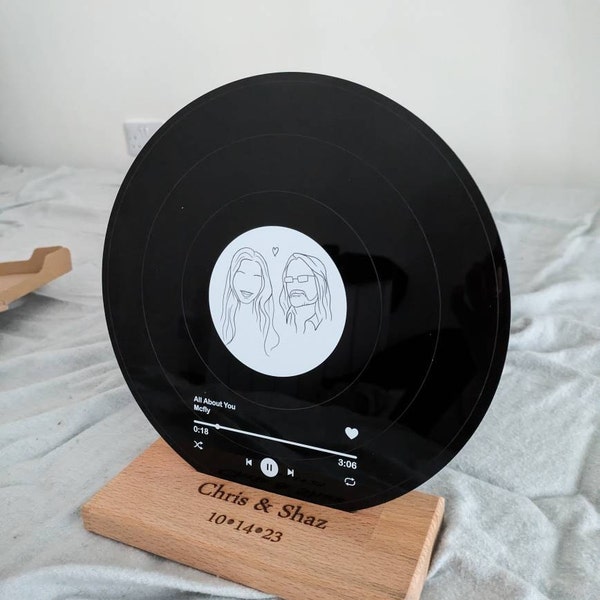 Romantic Personalized Record Birthday Gift for Her Anniversary Gift for ...