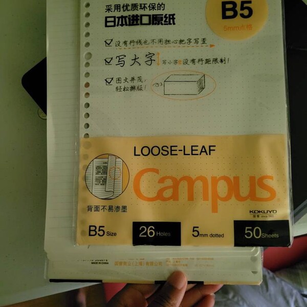 Kokuyo B5 Campus 5mm DOT GRID Loose Leaf Paper 26 Holes 50 Sheets CLL1519 - Etsy