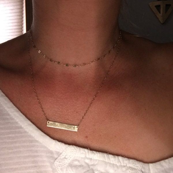 Dainty Gold Choker Necklace | Gold Chain Choker | Delicate Gold Shimmer ...