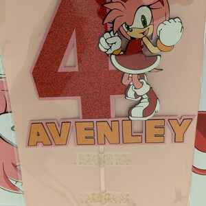 Amy Rose the Hedgehog Cake Topper, Sonic Amy Theme Birthday Party ...