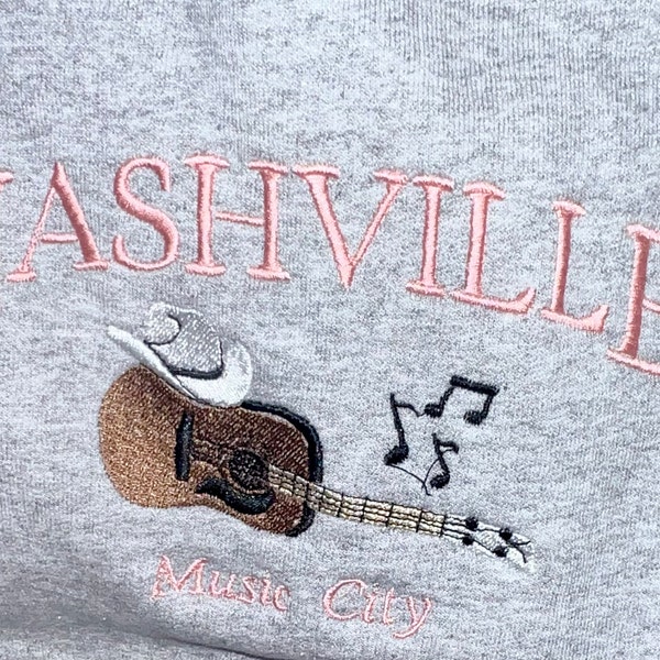 Nashville Embroidery Design, Music City Embroidery Files, USA Country ...