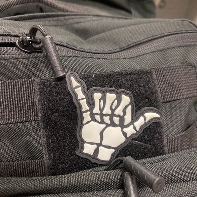 Shaka Hang Loose Gesture Hand Skeleton Bones Rubber Patch - Etsy
