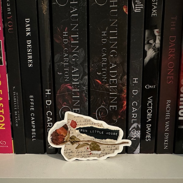 Run Little Mouse Booktok Sticker - Rose and Handwritten Note Design - Etsy