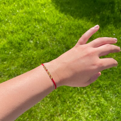 Handmade Tibetan Buddhist Red Thread & Copper Bead Bracelet, Buddhist ...