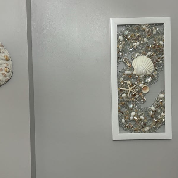 Seafoam Green Seashell Window Art/pastel Wall Art/seashell Wall Art ...