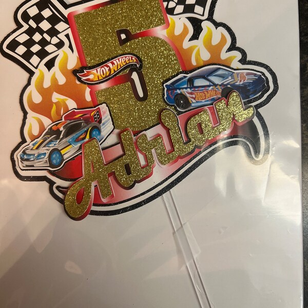 Fast Car Cake Topper, Car Party Cake Topper, Racing Car Birthday Party ...