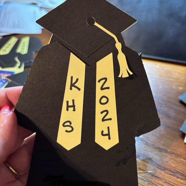 Cap & Gown Graduation Gift Card Holder SVG File for Cricut Silhouette ...
