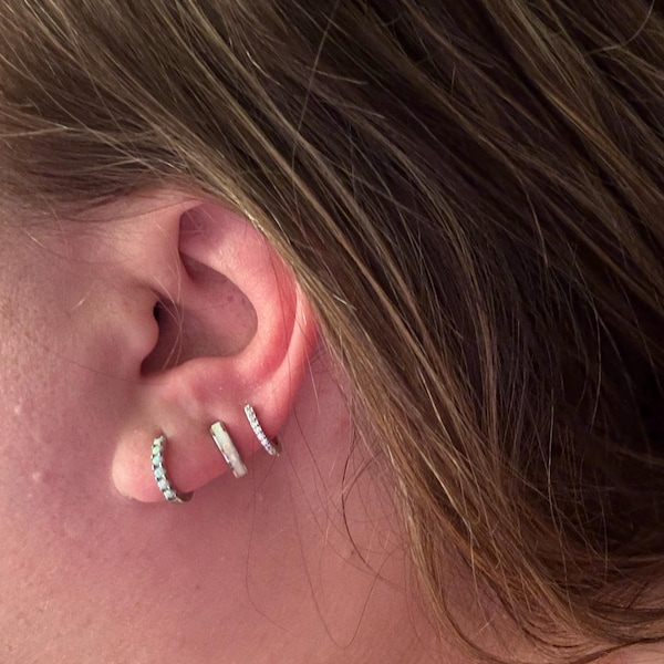 Straight Post Huggie Earrings • Straight Post Hoops • Small Hoop ...