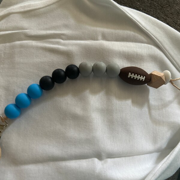 Football Pacifier Clip - Custom Colors for Your Team - Newborn Gift ...