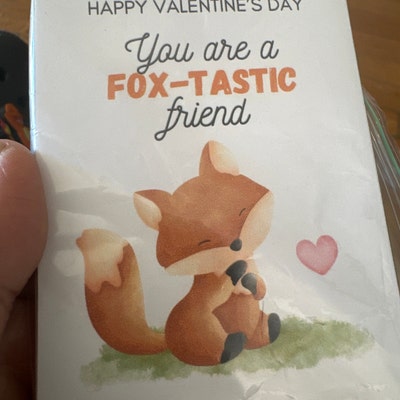 Printable Fox Valentines Card for Kids, Cute Forest Animal Valentines ...