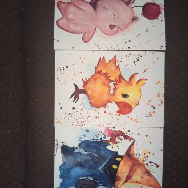 Set of Final Fantasy Moogle Black Mage Cactaur Chocobo Tonberry Cait ...