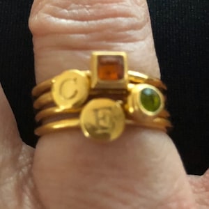 Gold Stackable Ring Set Design Your Own Family Ring Stack - Etsy