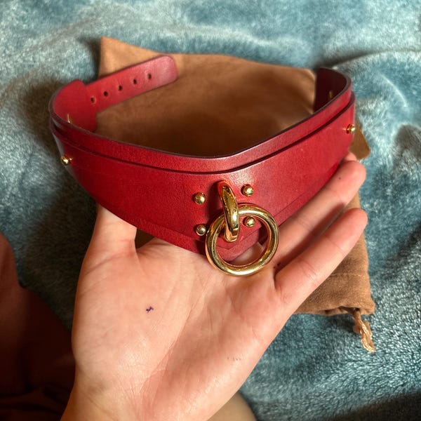 Bordo Leather Handmade Collar With Chain Leash for Women, Collar Choker ...