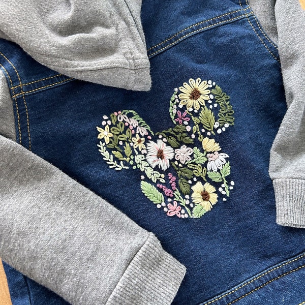 Flower Mickey Embroidery Pattern Floral Embroidery Pattern Mickey Hoop ...