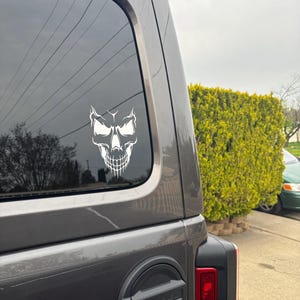 Angry Skull Premium Grade Vinyl Decal | Skull Decal | Car Decal | Truck ...