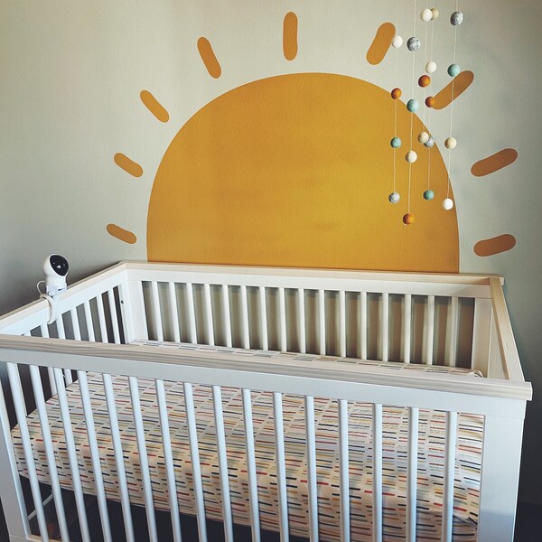 Wall Decal - Boho Sun Wall Decal - Sun Wall Sticker - Hand Drawn Sun - Etsy