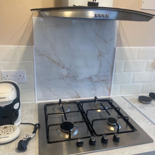 Kitchen Glass Splashback Toughened Tile Cooker Panel Any Size Diamond ...