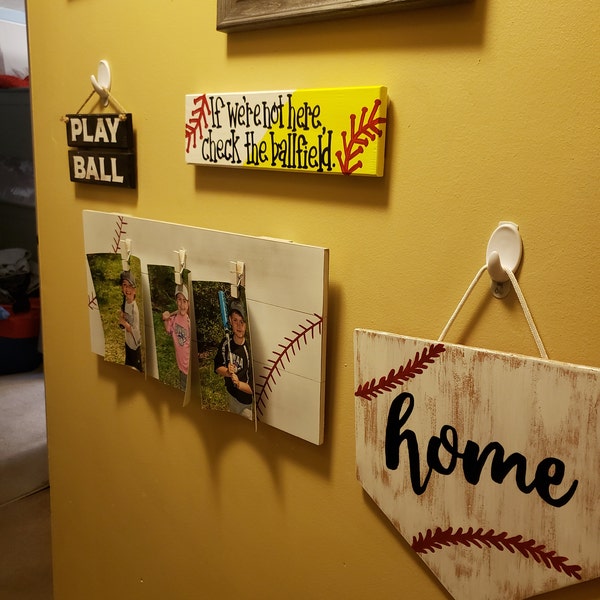 Softball and Baseball Family Sign. We're at the Ballfield - Etsy