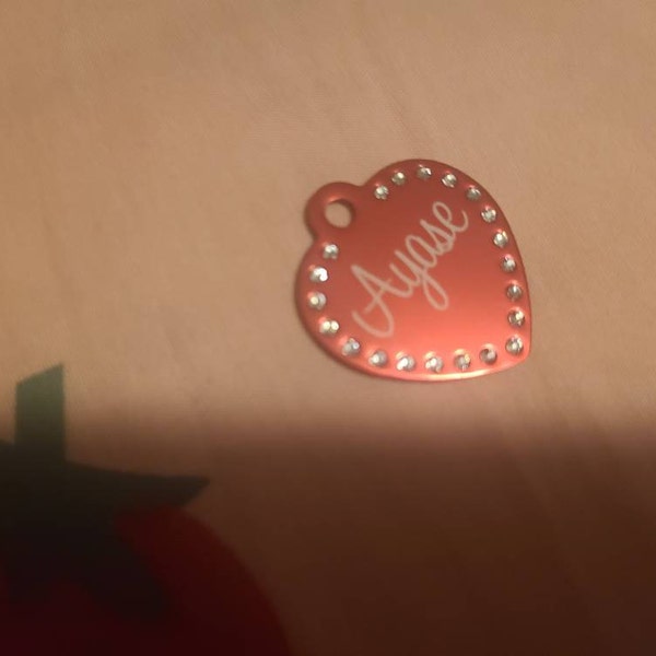 Swarovski Element Heart Personalized Pet ID Tag - Crystal Heart Luxury ...