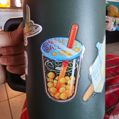 Cursed Boba Stickers Series 1 Cheese Balls Mozzarella Pearls Spaghetti ...