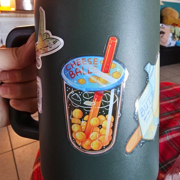 Cursed Boba Stickers Series 1 - Cheese Balls - Mozzarella Pearls ...