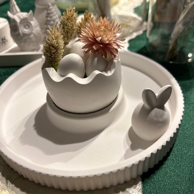 Deko Teller Set, Beton Deko ZUHAUSE Mit 2 Deko Häusern u. Herz Teelicht ...