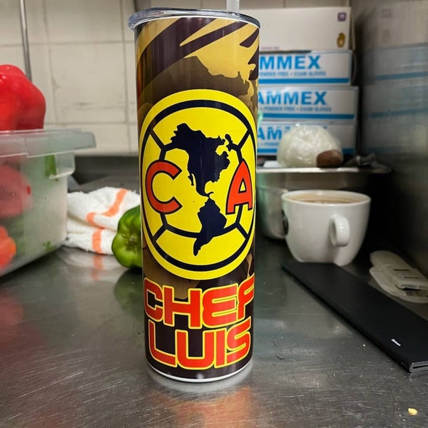 Club America 20 Oz Skinny Straight Tumbler Aguilas Del America Logo ...