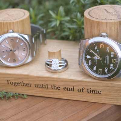 Cufflink Tray and Watch Stand / Personalised Jewellery Storage for Him ...