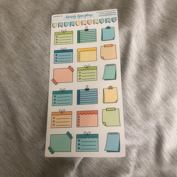 Colored Sticky Note, Notebook, Flag, Half Box, Bow, Notes, Binder Clip ...