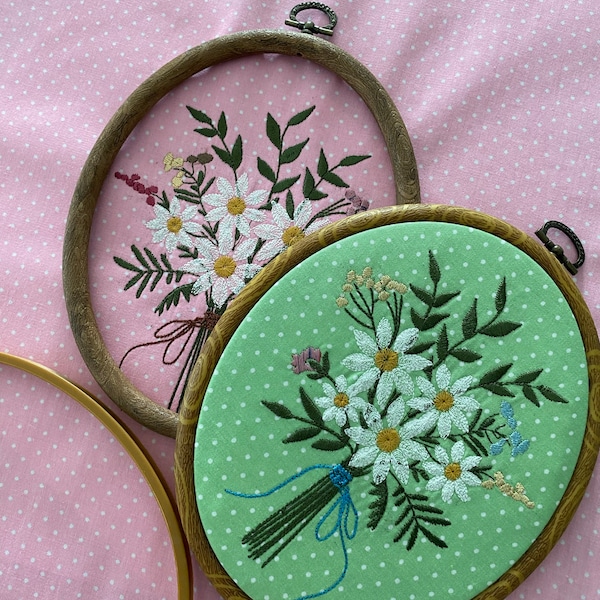 Wildflower Bouquet Machine Embroidery Design, Easter Floral Meadow ...