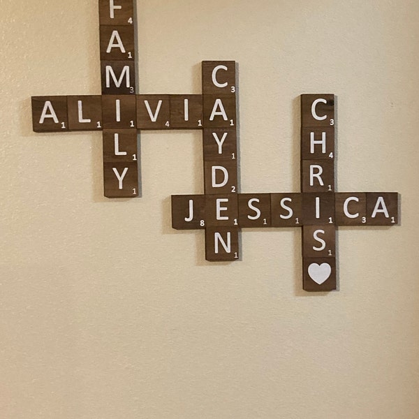 Scrabble Tiles, Wall Letters, Scrabble Wall Art, Wood Scrabble Letters ...