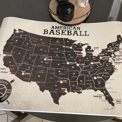 Baseball Stadium Tour Map Vintage Ballpark Bucket List Personalized ...