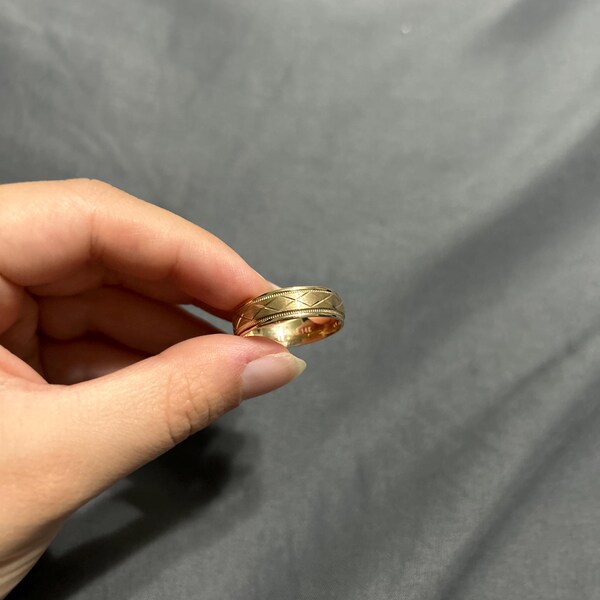 Two Tones Gold Wedding Band 10K 14K 18K for Men and Women, Modern ...