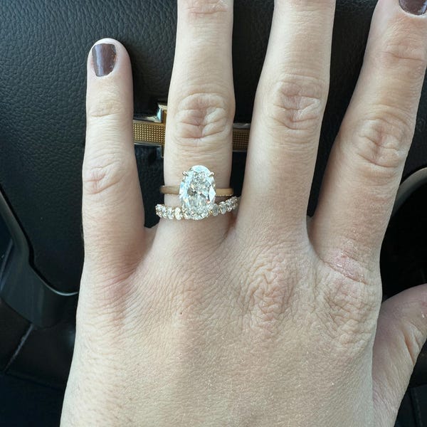 Moissanite Marquise & Round Alternate Stacking Solid 14K Yellow Gold Wedding Matching Band ...