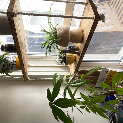 Hanging Window Shelves Window Plant Shelf 2 Tiered Window Floating ...