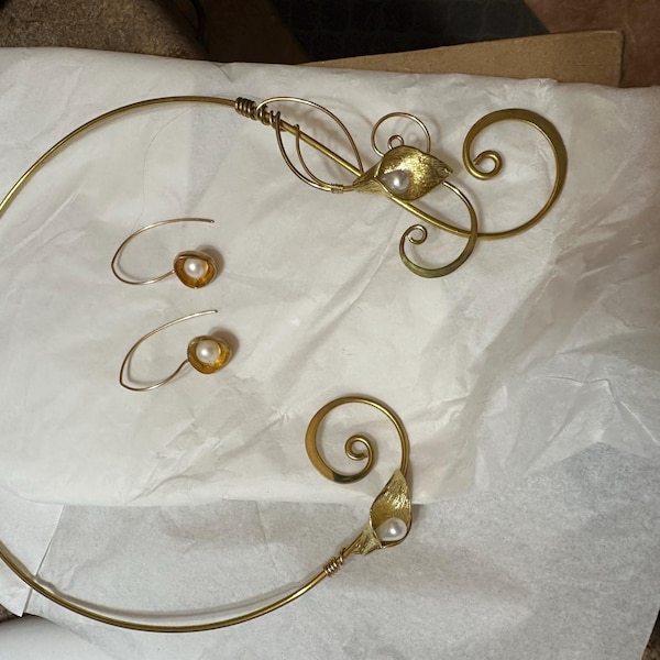 Silver Ivy Necklace, Elven Leaf Statement Collar, Elven Wedding Torc - Etsy