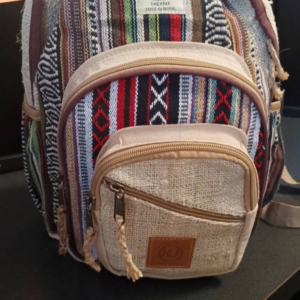Small Lightweight Daypack Backpack Handmade Himalayan Hemp Travel ...