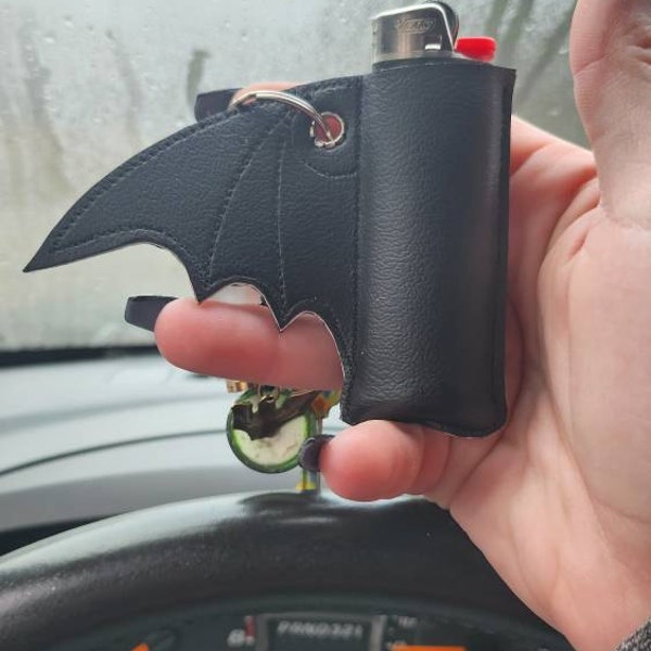 Bat Crazy Vegan Vinyl Faux Leather Black Demon Wing Lighter Case ...