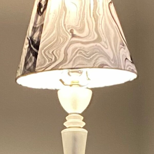 Grey / Gray Swirl Lamp Shade. Marble Pattern. Shade is 9.5 Wide at the ...