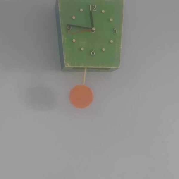 Wall Clock Pendulum Multicolor, Wall Hanging Clock Green Orange Blue ...