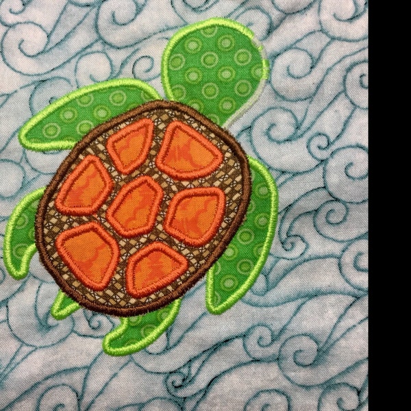 Sea Turtle Applique Machine Embroidery Design NO:0032 - Etsy