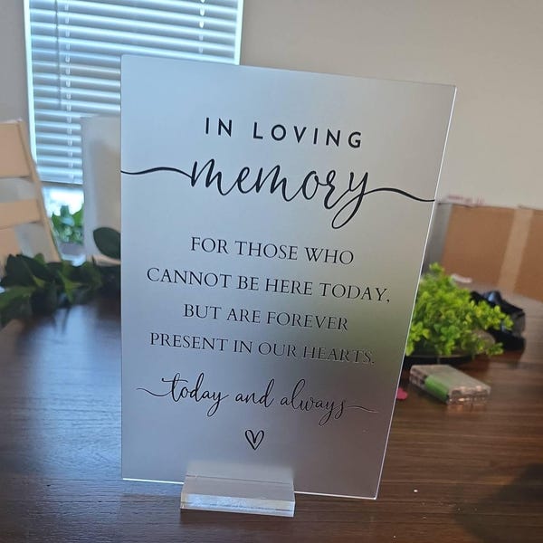 Wedding Memorial Plaques Wedding Decor, Personalized Memorial Plaque ...