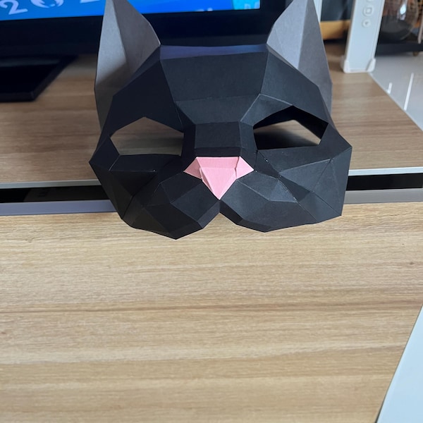 CAT MASK-2 Low Poly Animal Papercraft PDF Template - Etsy