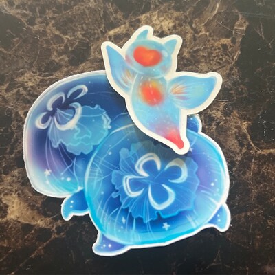 Moon Jellyfish Translucent Vinyl Stickers - Etsy