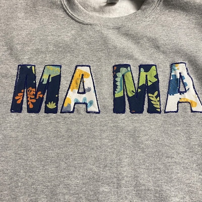 MAMA Applique Embroidery Design Split for Repositional Hoop Hooping ...