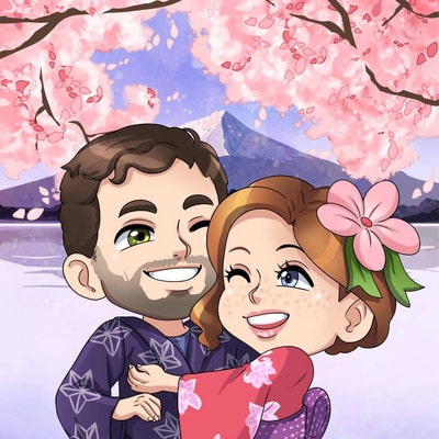 CUSTOM Chibi Family Caricature Customized Anime Art Portrait Manga ...