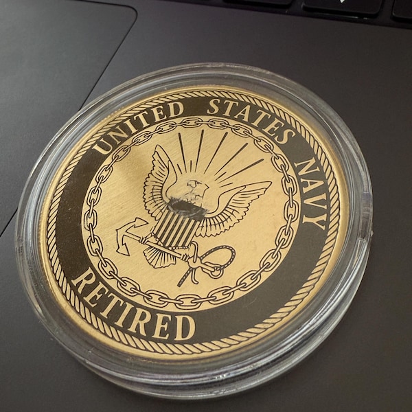 Personalized Laser Engraved Challenge Coin - Custom Military Retirement ...